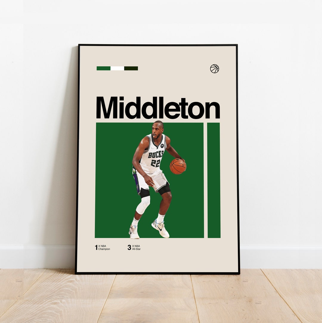 Khris Middleton Poster • Classic Middleton Art for Fans, Mid-century ...