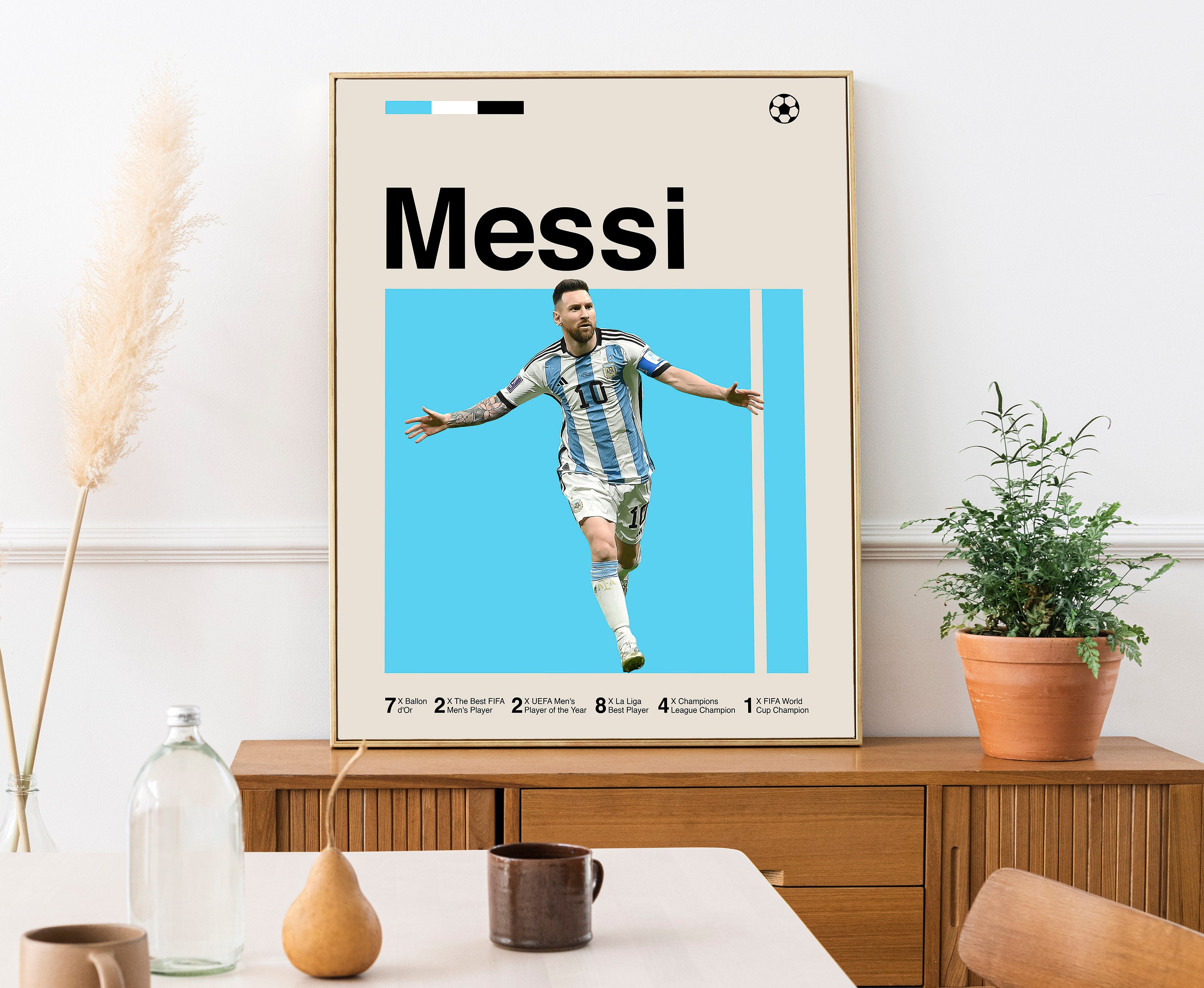 Lionel Messi Poster - Messi Print, Messi Wall Art, Argentina Football ...