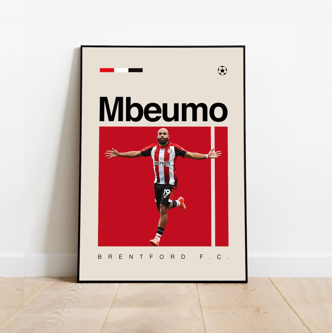 Bryan Mbeumo Poster - Perfect for Fans! • Brentford FC, Minimalist, Mid ...