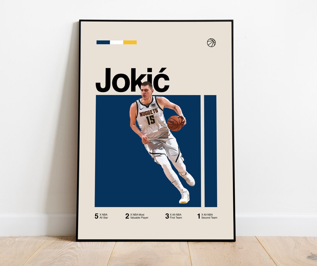 Nikola Jokic Poster • Classic Jokic Art for Fans, Mid-century Modern ...