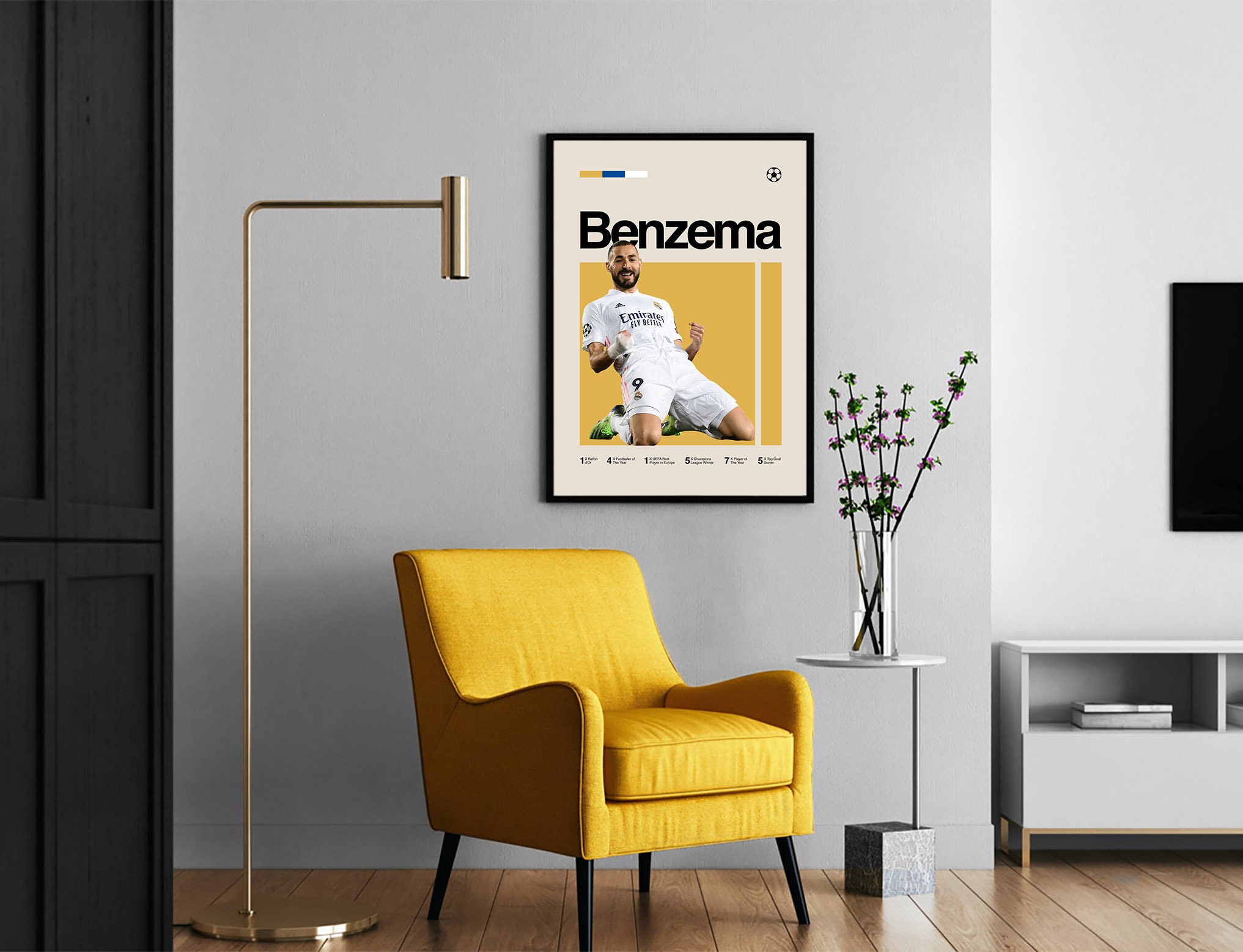Karim Benzema Leyenda Fútbol Poster, Soccer Gift, Sports Poster ...