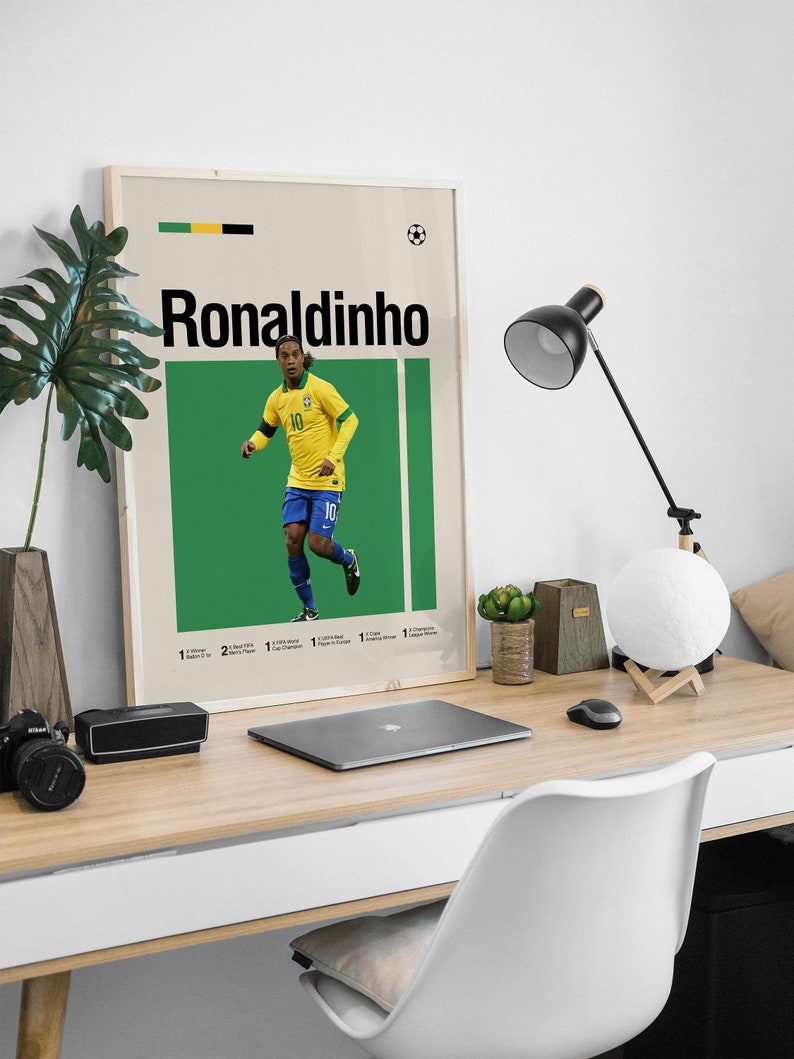 Ronaldinho Poster - Perfect for Fans! • Brazil Football Print Art ...