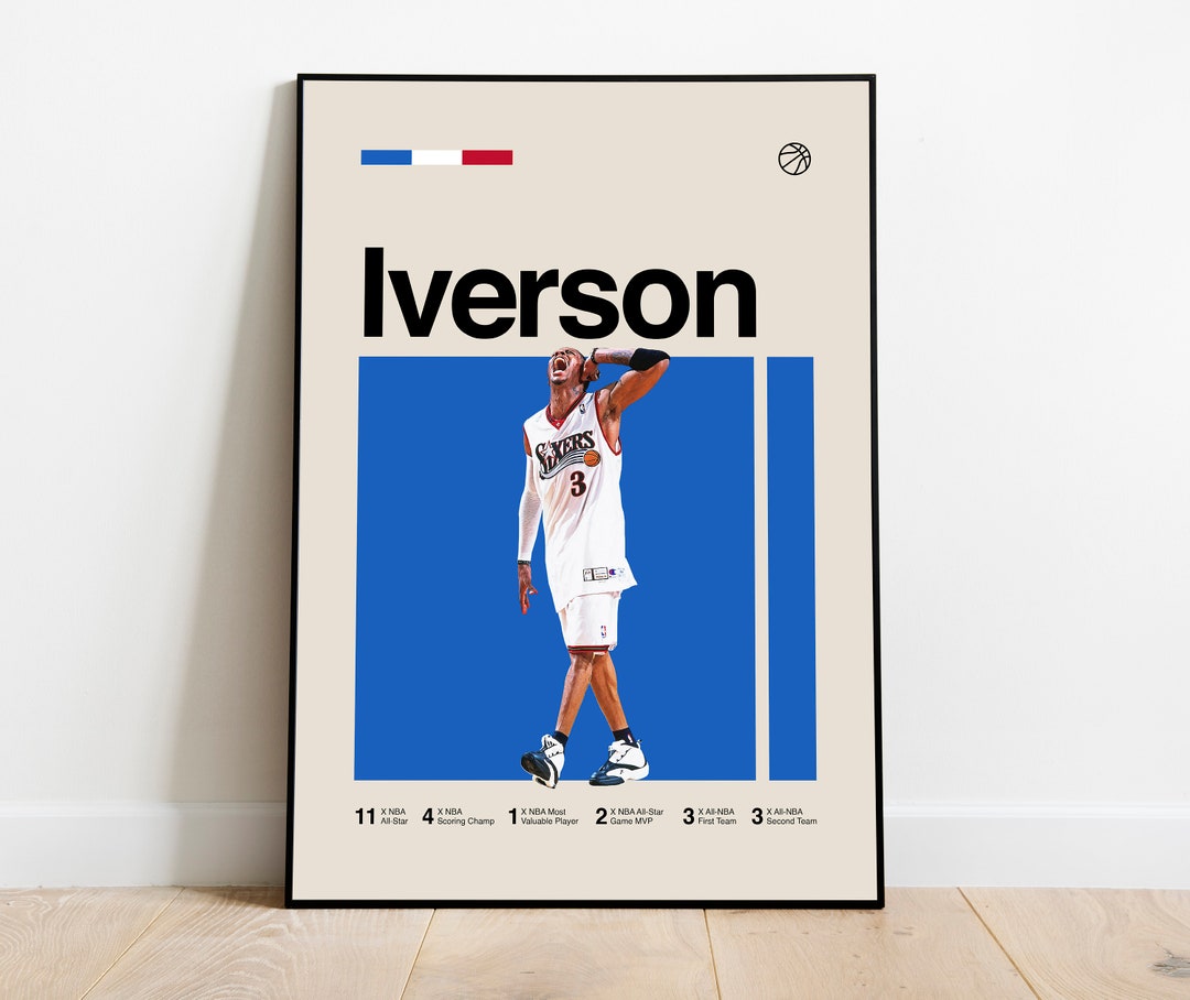 Allen Iverson Poster • Classic Iverson Fan Art, Mid-century Modern ...