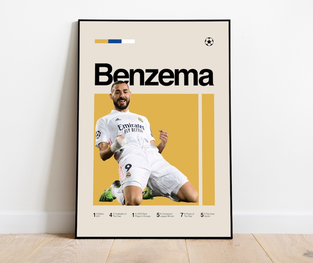 Karim Benzema Poster- Perfect for Fans! - Real Madrid, French Football ...