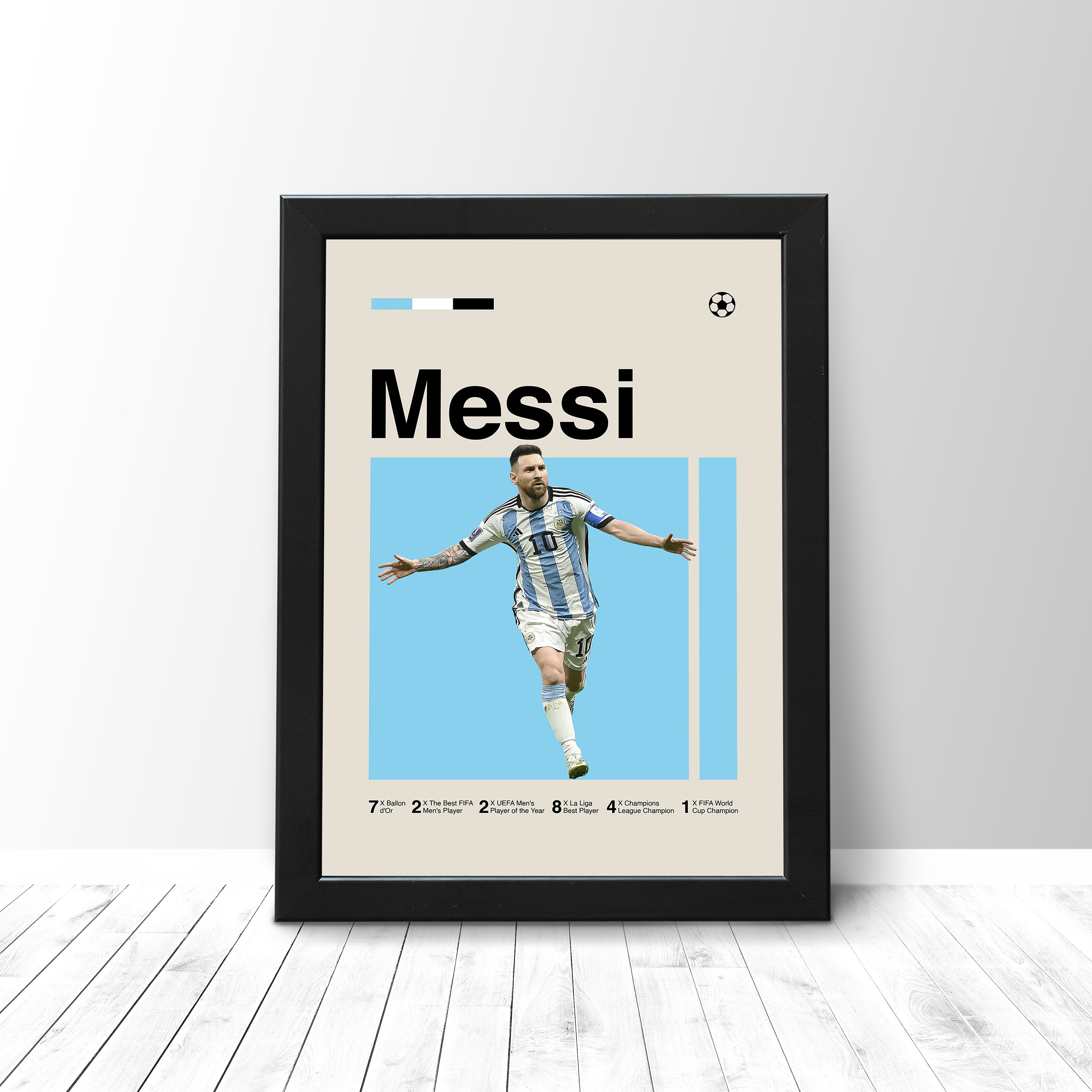 Lionel Messi Poster - Messi Print, Messi Wall Art, Argentina Football ...