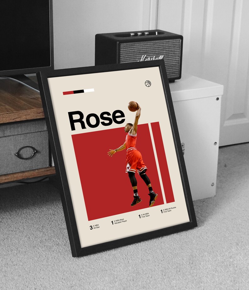 Derrick Rose Poster - Perfect for Fans! • D Rose Fan Art, Minimalist ...