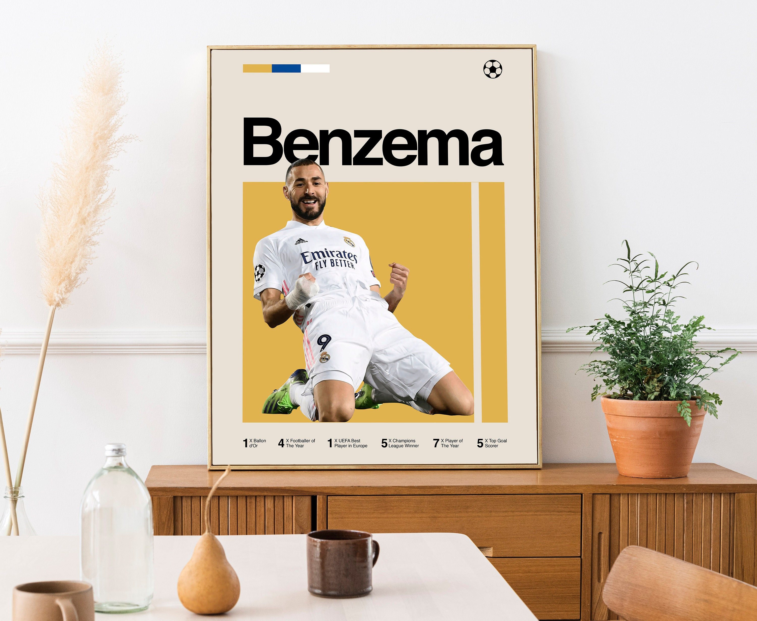 Karim Benzema Leyenda Fútbol Poster, Soccer Gift, Sports Poster ...