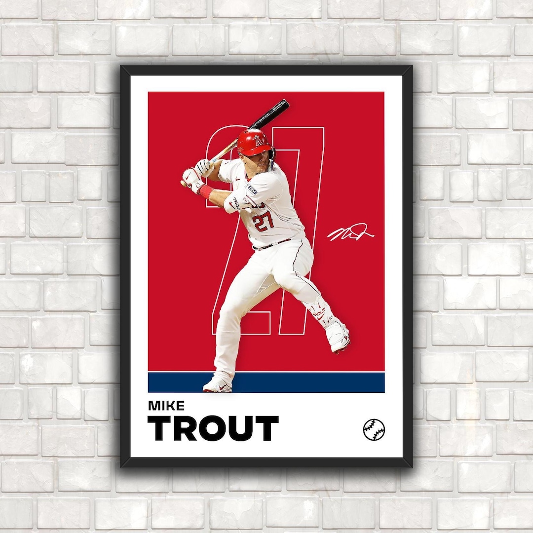 Mike Trout Poster - Minimalist Baseball Art Print for Fans! DIGITAL ...