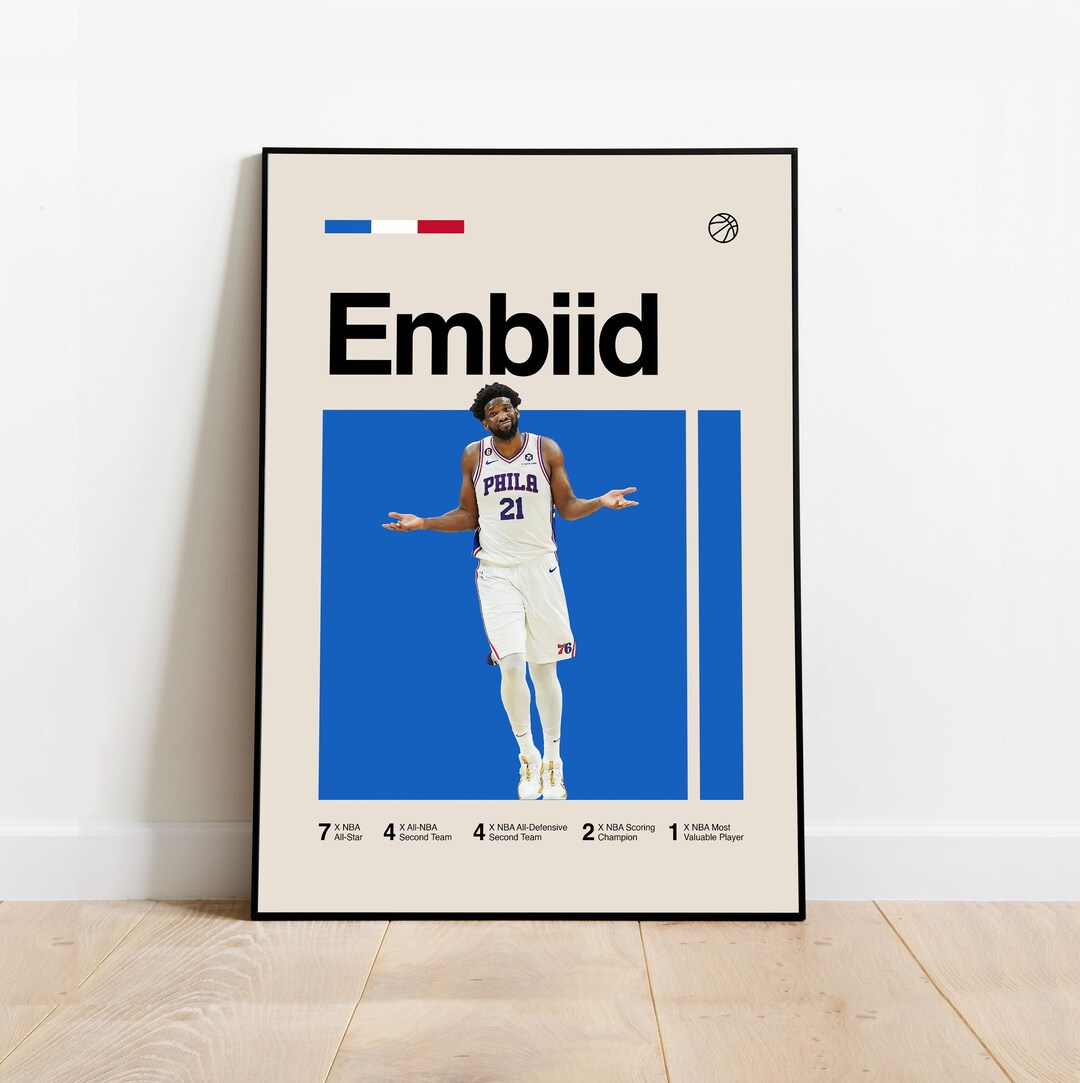 Joel Embiid Poster • Classic Embiid Fan Art, Mid-century Modern ...