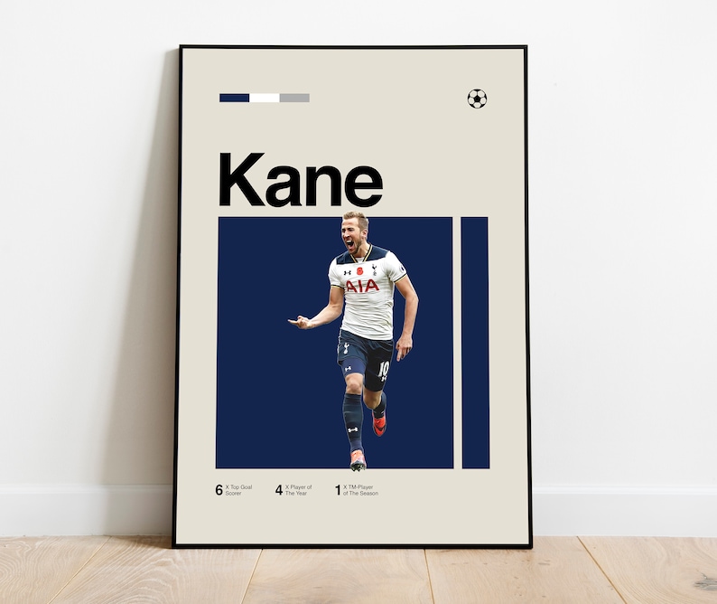 Harry Kane Poster - Perfect for Fans! • Tottenham Hotspur Print ...