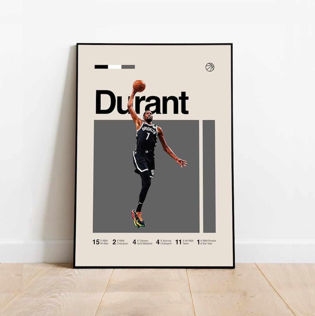 Kevin Durant Poster • Classic KD Art for Fans, Mid-century Modern ...
