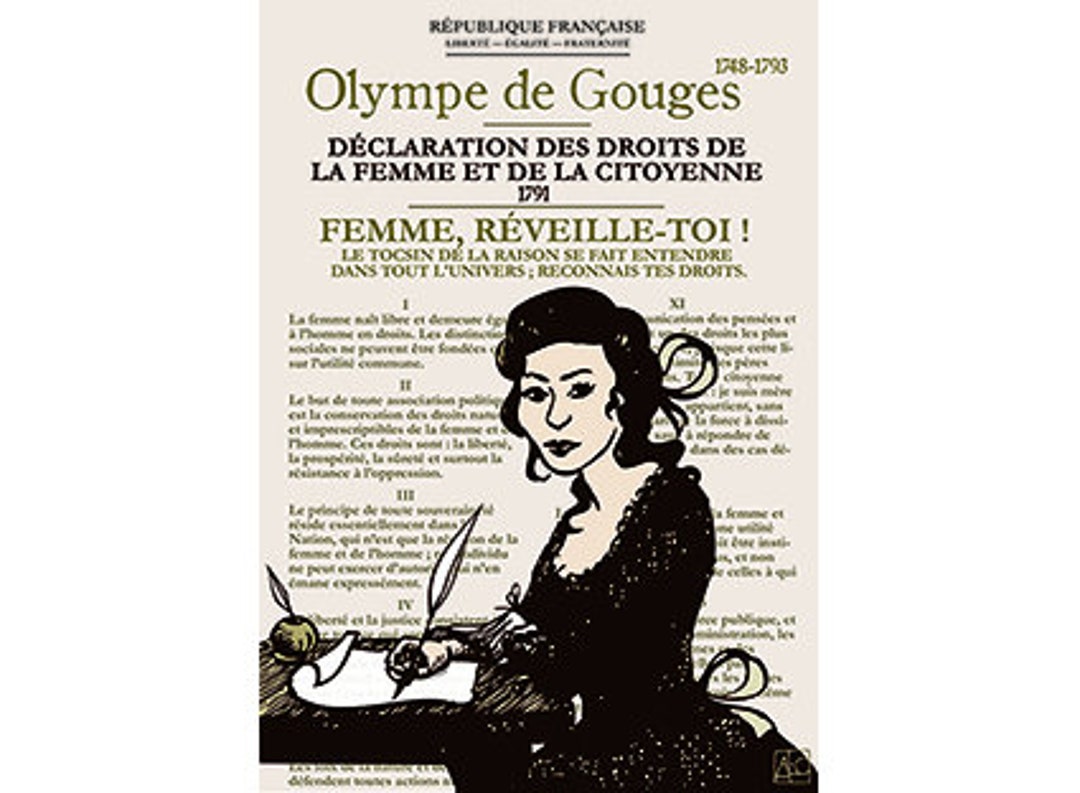 Poster Olympe De Gouges A3 Format 329x483mm Fine Art on 220 Gr Ilford ...