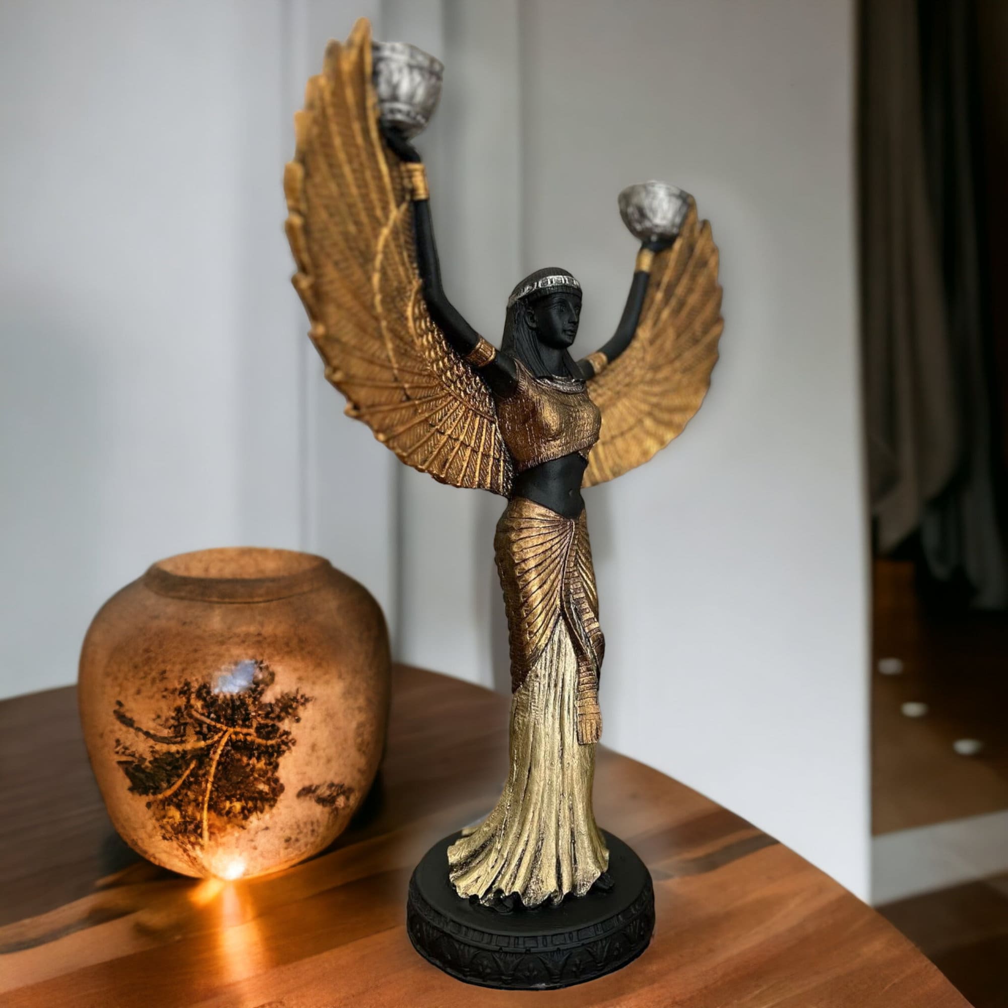 Estatua de la diosa egipcia Isis / Estatua de resina hecha a mano ...