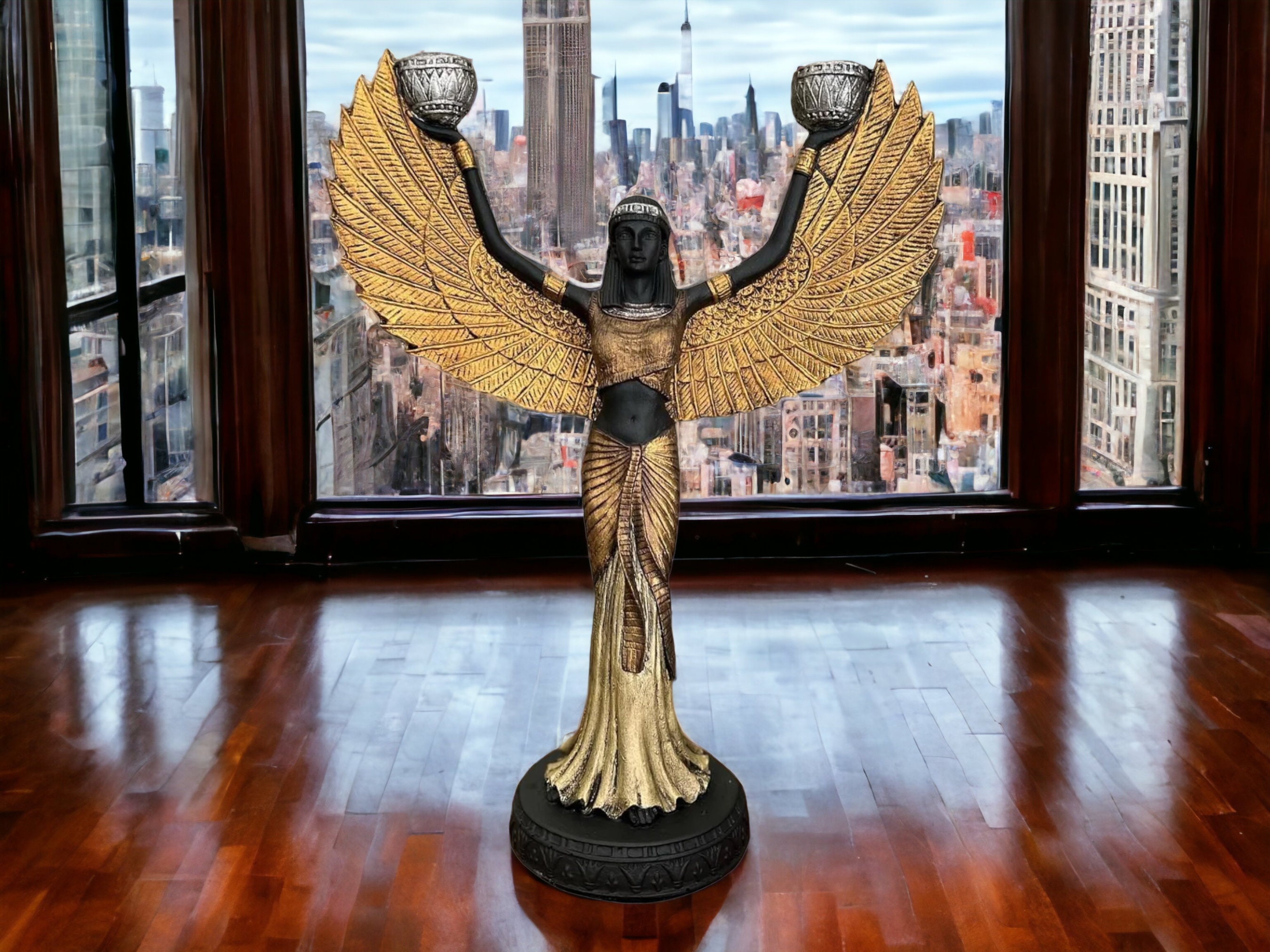 Estatua de la diosa egipcia Isis / Estatua de resina hecha a mano ...