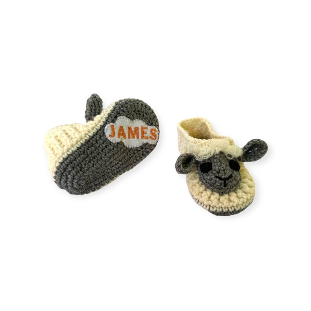 Personalised Baby Booties Sheep Wool Booties for Newborn Baby Shower ...