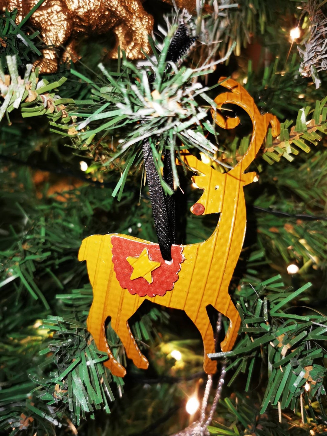 Yellow Fire Hose Reindeer Christmas Tree Decoration - Etsy