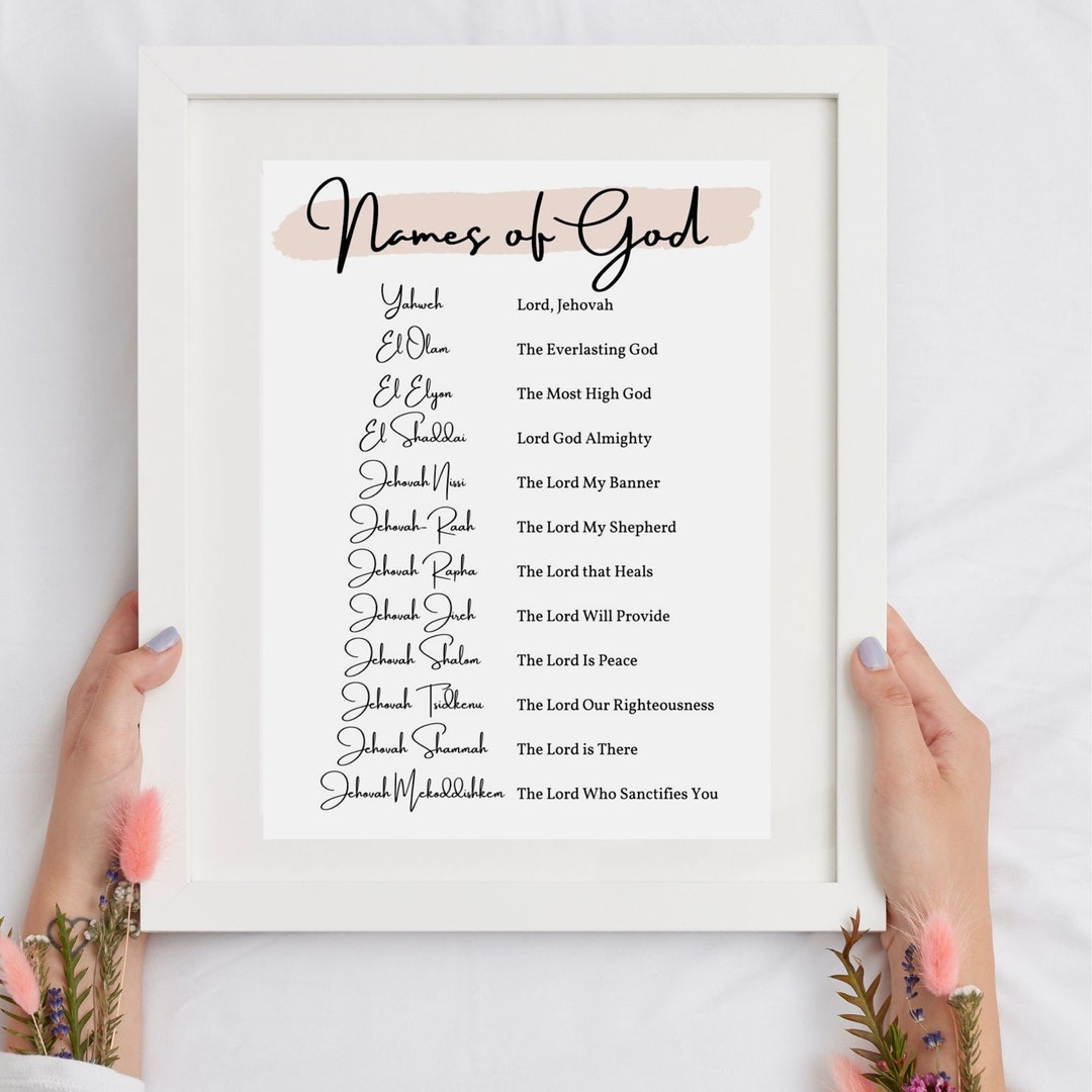 Names of God Wall Art, Christian Inspirational Design, Digital Print ...
