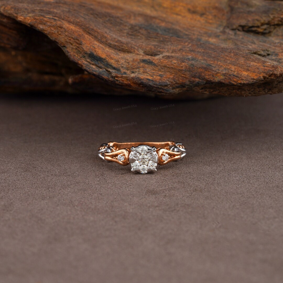 Round Shape Ring Daily Wear Ring Minimalist Chain Link Band Diamond ...