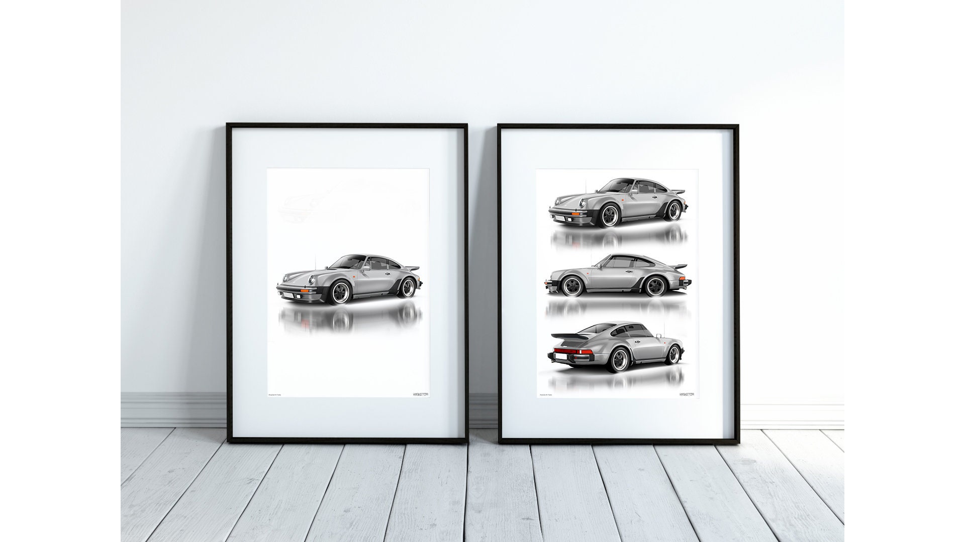 Printabe Set Porsche 911 Turbo Sketch Posters 3 Views, Download 3 ...