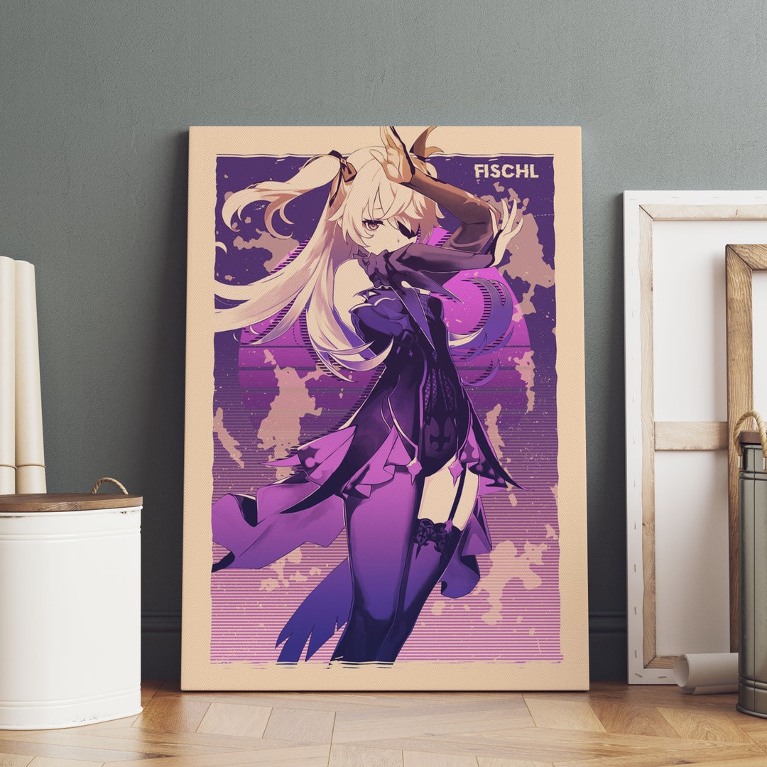Genshin Impact Poster, Fischl Wall Art, Premium Canvas Print, Game Fan ...