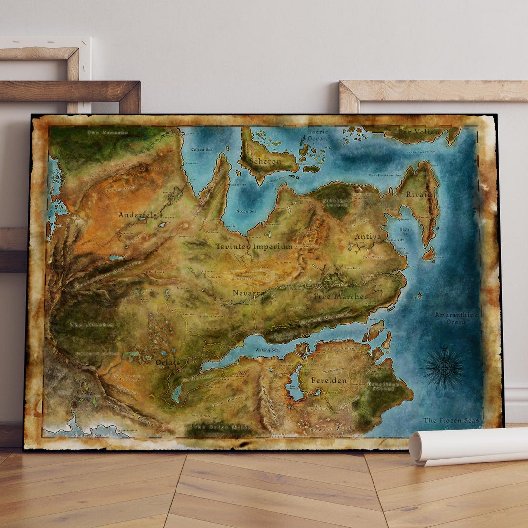 Dragon Age Map Poster / Thedas Wall Art / Game Print / Canvas Art Decor ...