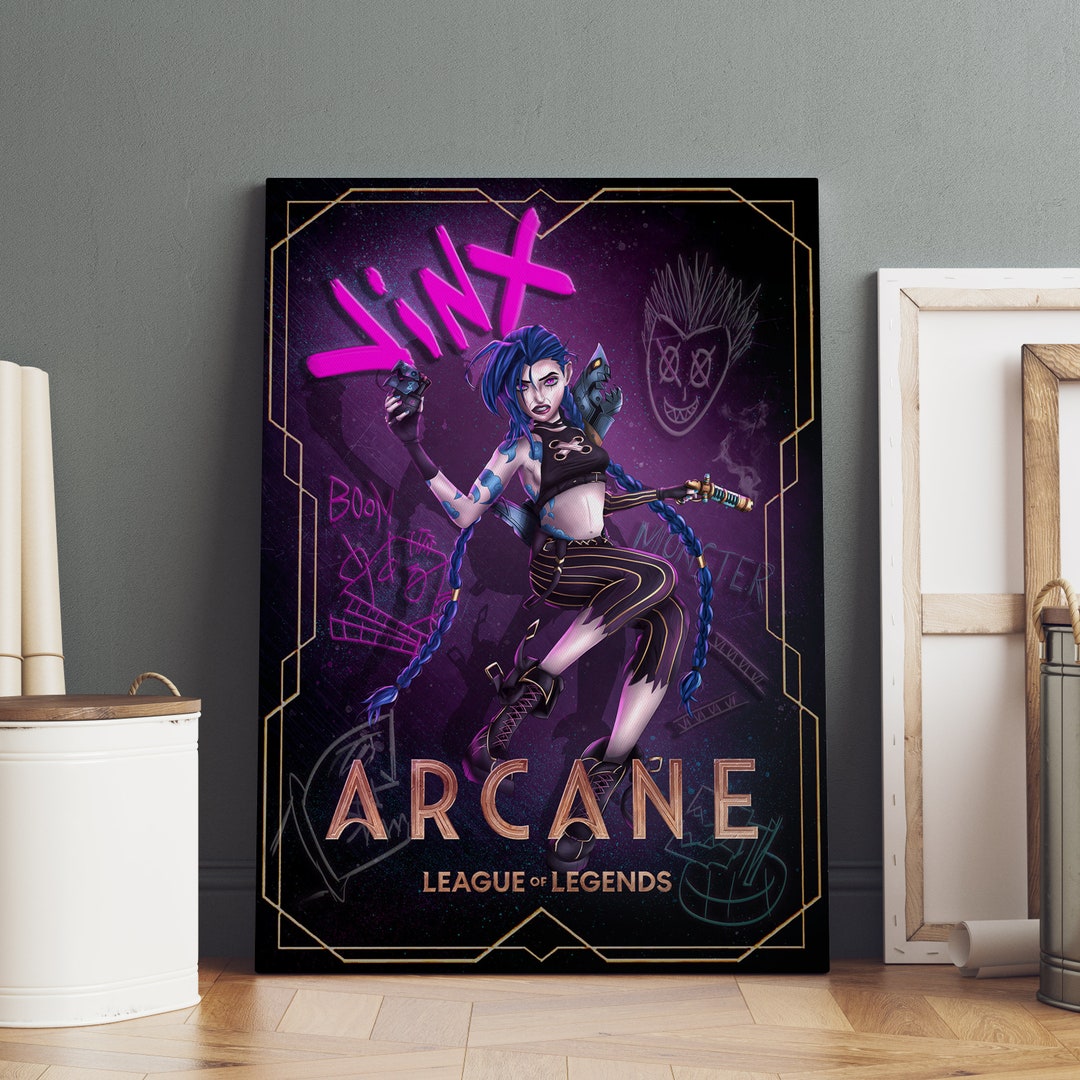 Arcane Poster, Jinx Wall Art, Premium Canvas Print, Game Fan Gift ...