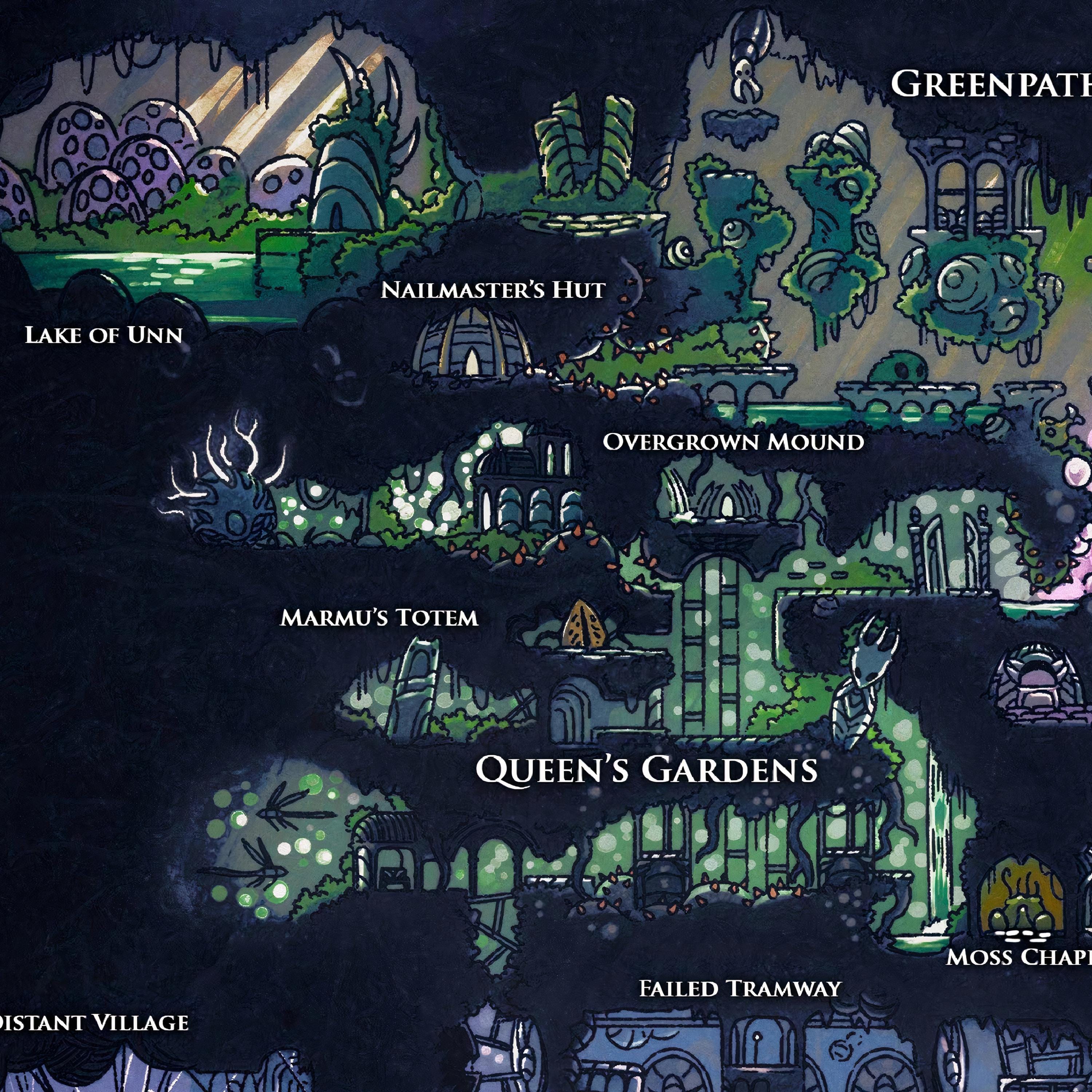 Hollow Knight Map Poster / Hallownest Wall Art / Game Print / Canvas ...