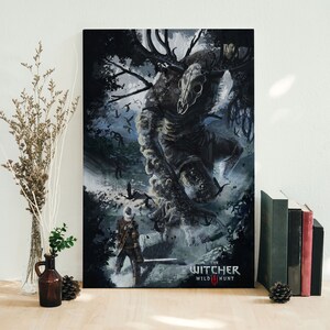 The Witcher 3 Wild Hunt Poster, Geralt of Rivia Wall Art, Premium ...