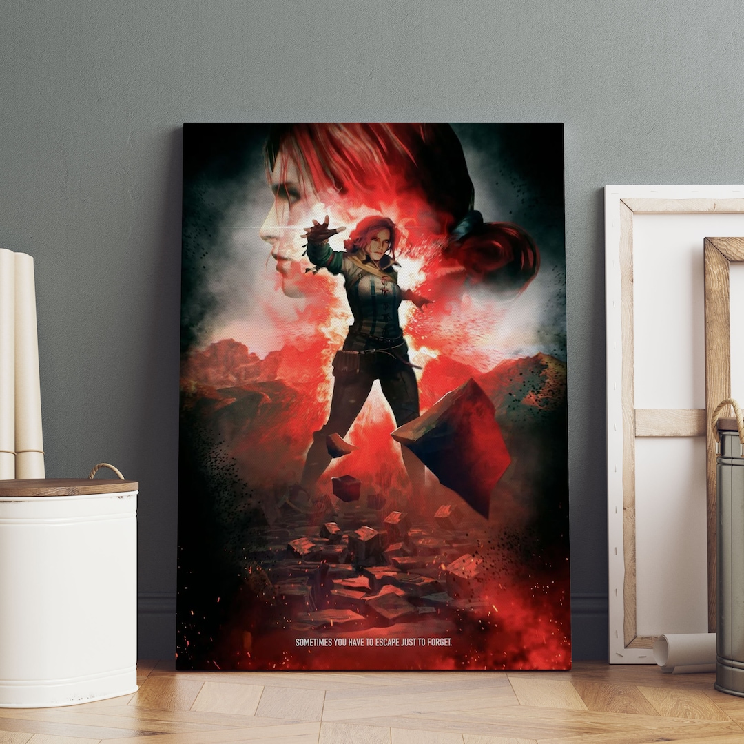 The Witcher 3 Wild Hunt Poster, Triss Merigold Wall Art, Premium Canvas ...