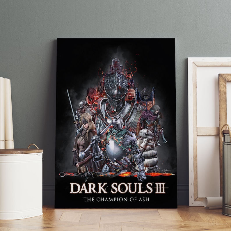 Dark Souls Poster Chosen Undead Wall Art Premium Canvas Etsy