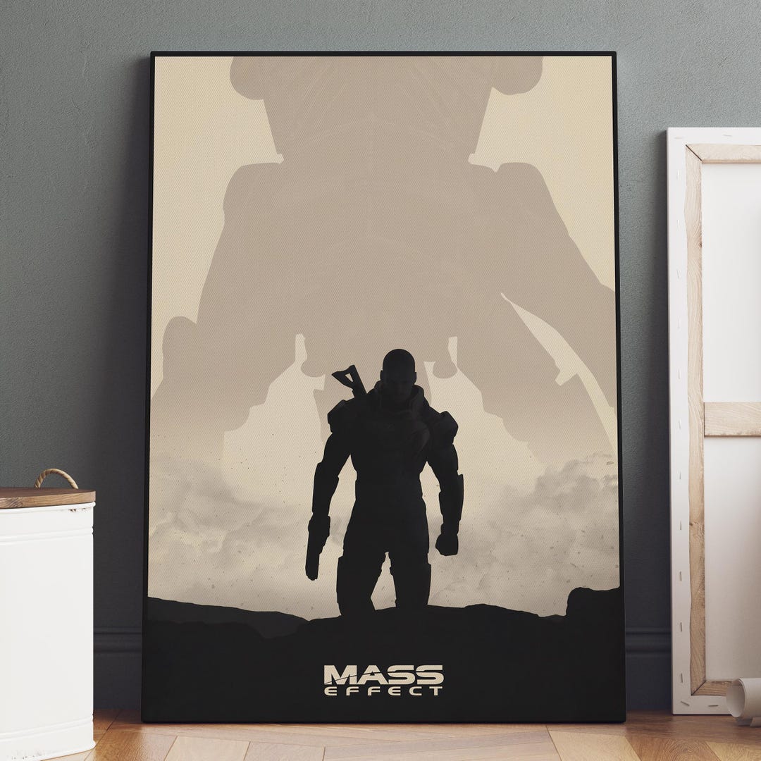 Mass Effect Poster / Commander Shepard Wall Art / Game Print / Canvas ...