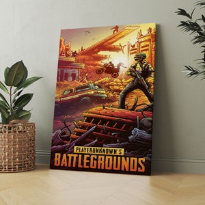 PUBG Poster, Playerunknown's Battlegrounds Wall Art, Premium Canvas ...