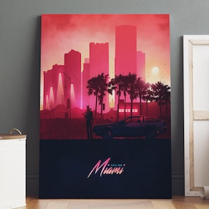 Hotline Miami Poster, Jacket Wall Art, Premium Canvas Print, Game Fan ...