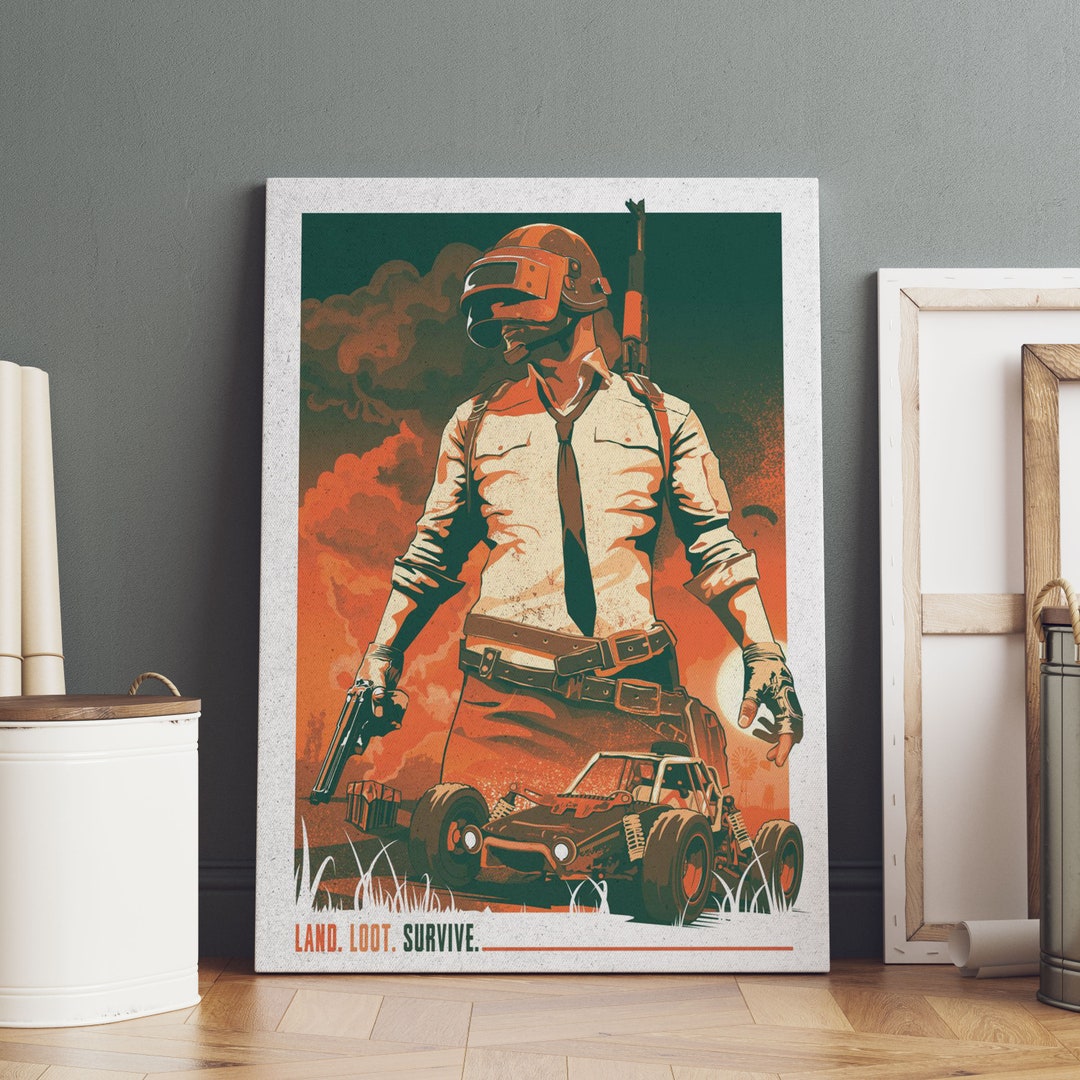 PUBG Poster, Playerunknown's Battlegrounds Wall Art, Premium Canvas ...