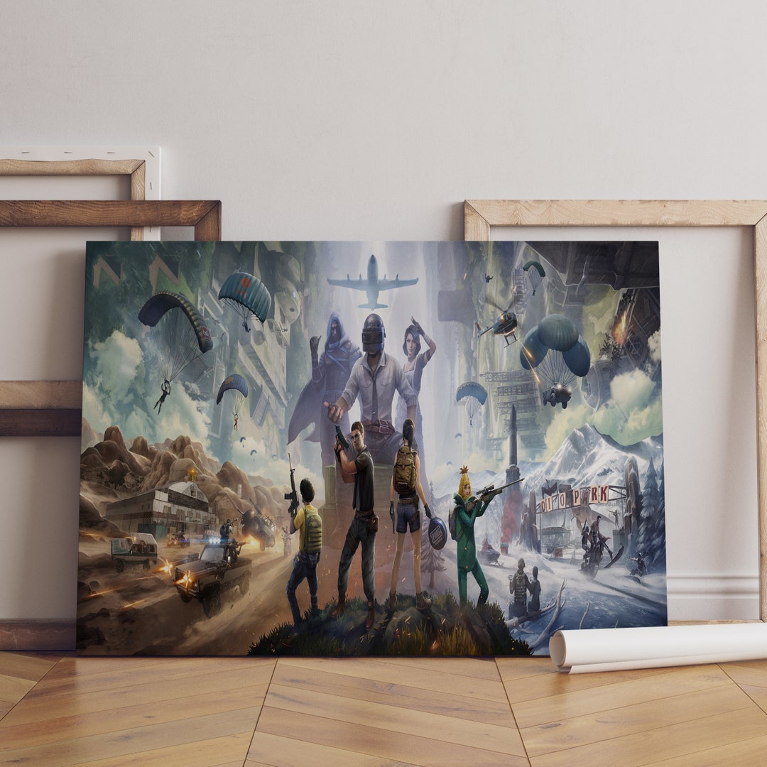 PUBG: Battlegrounds Poster, Battle Royale Wall Art, Premium Canvas ...