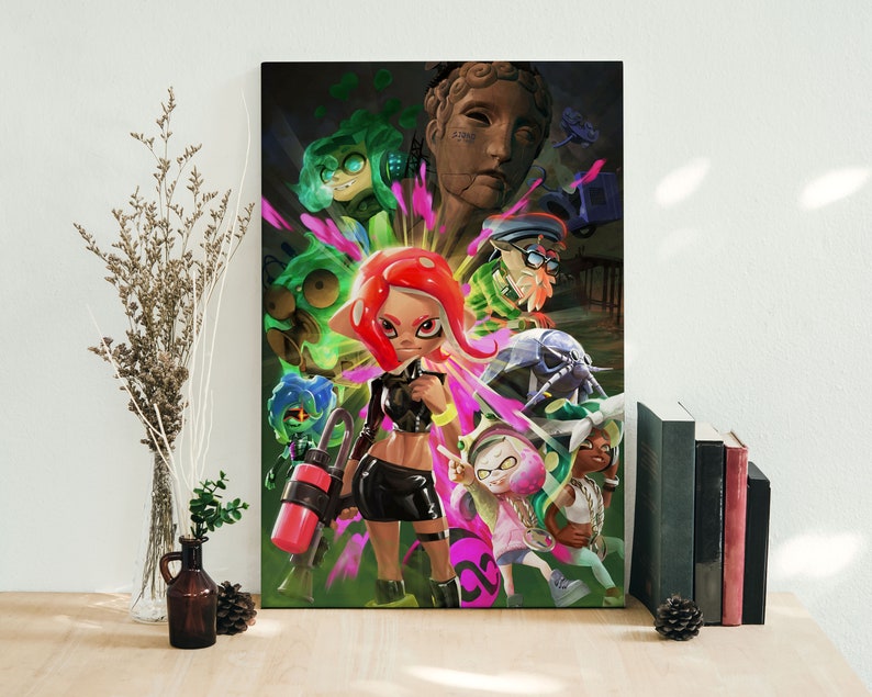 Splatoon Poster Inklings Wall Art Premium Canvas Print Game - Etsy