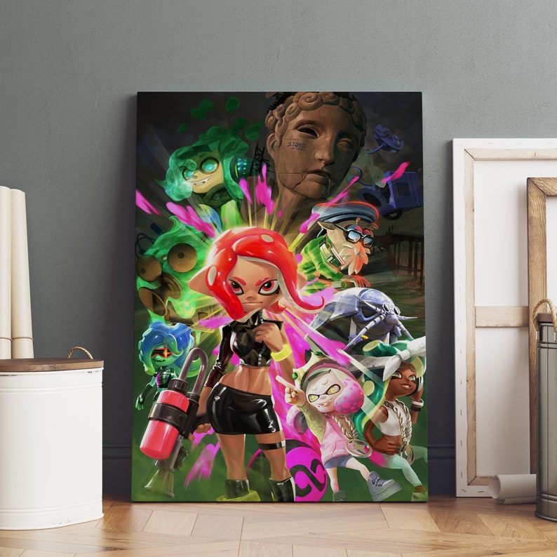 Splatoon Poster Inklings Wall Art Premium Canvas Print Game - Etsy