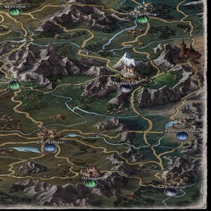 The Witcher World Map Poster, Nilfgaard Wall Art, Premium Canvas Print ...