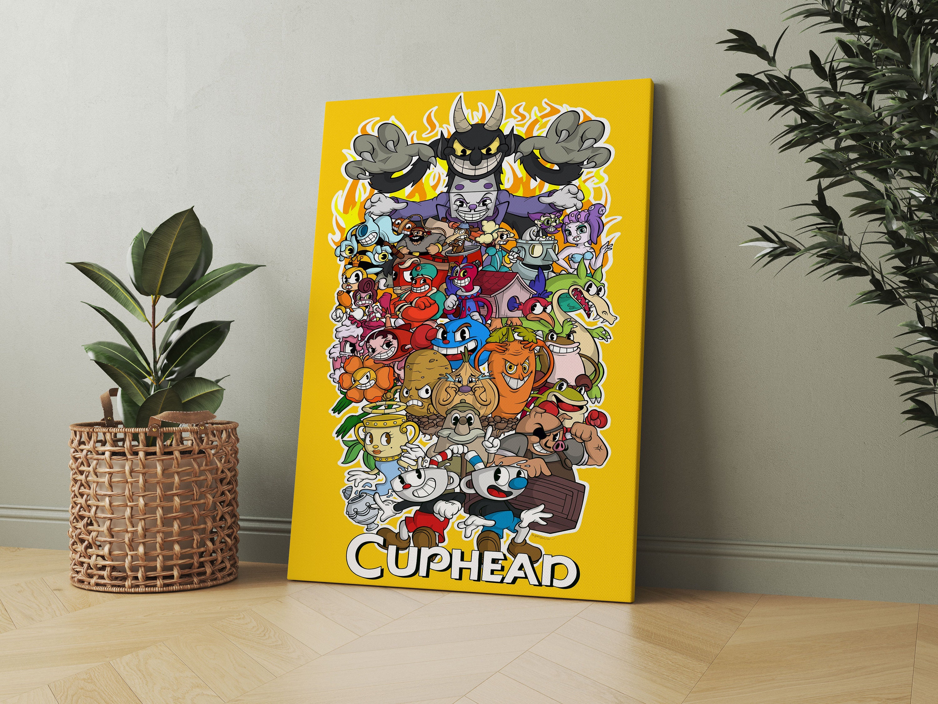 Cuphead Poster Mugman Wall Art Premium Canvas Print Game - Etsy