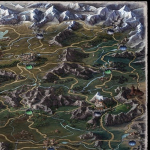 The Witcher World Map Poster, Nilfgaard Wall Art, Premium Canvas Print ...