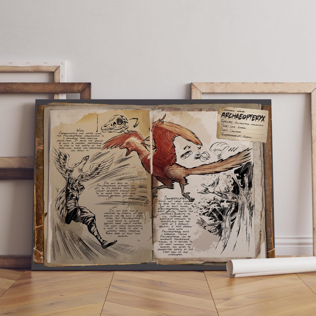 ARK Survival Evolved Dossiers Poster / Dinosaurs Wall Art / Dinosaurs ...