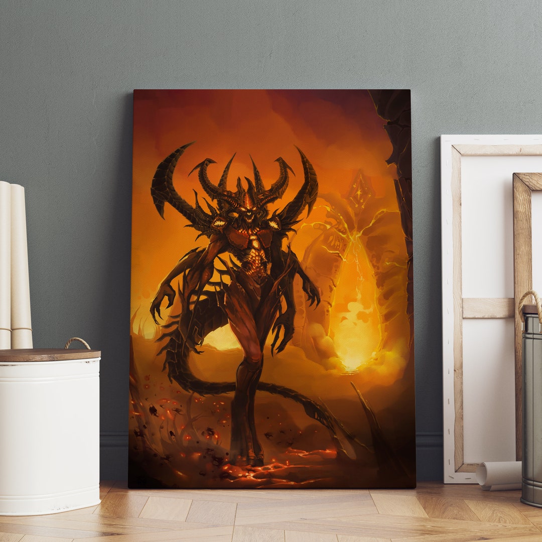 Diablo Poster Butcher Wall Art Rolled Canvas Print Game - Etsy