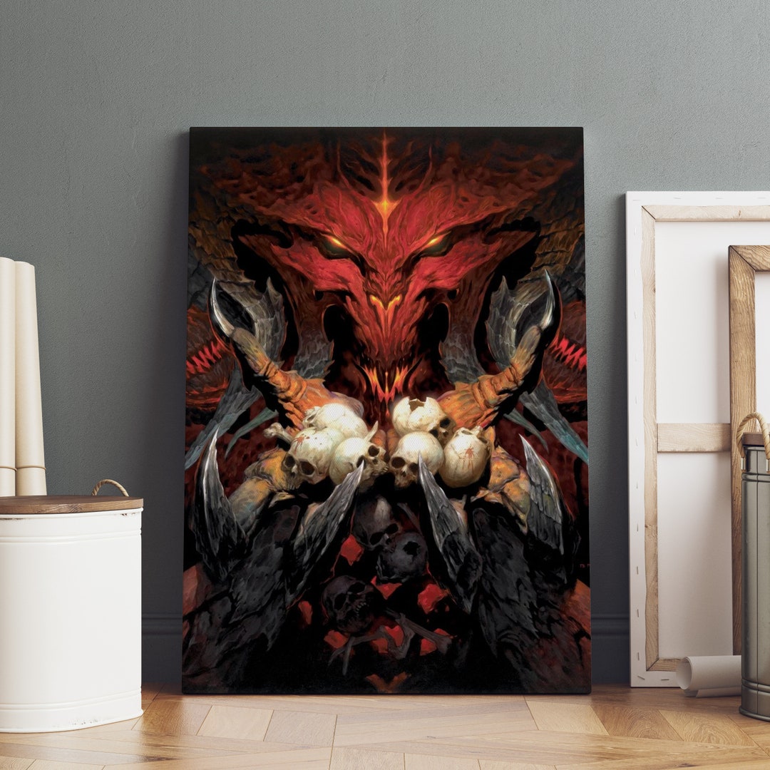 Diablo Poster, Demon Hunter Wall Art, Rolled Canvas Print, Game Poster ...