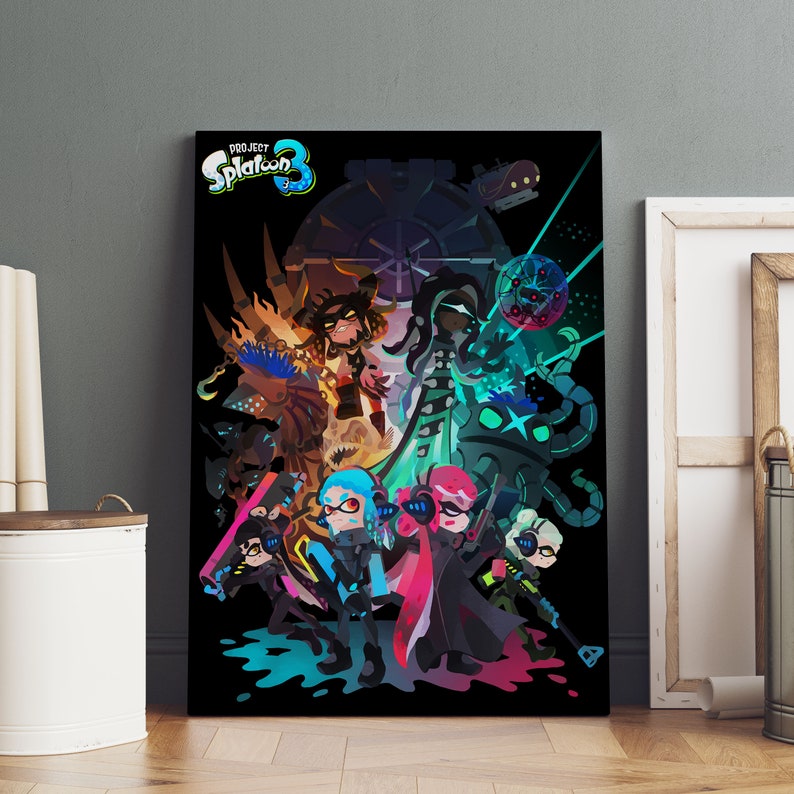 Splatoon Poster Inklings Wall Art Premium Canvas Print Game - Etsy