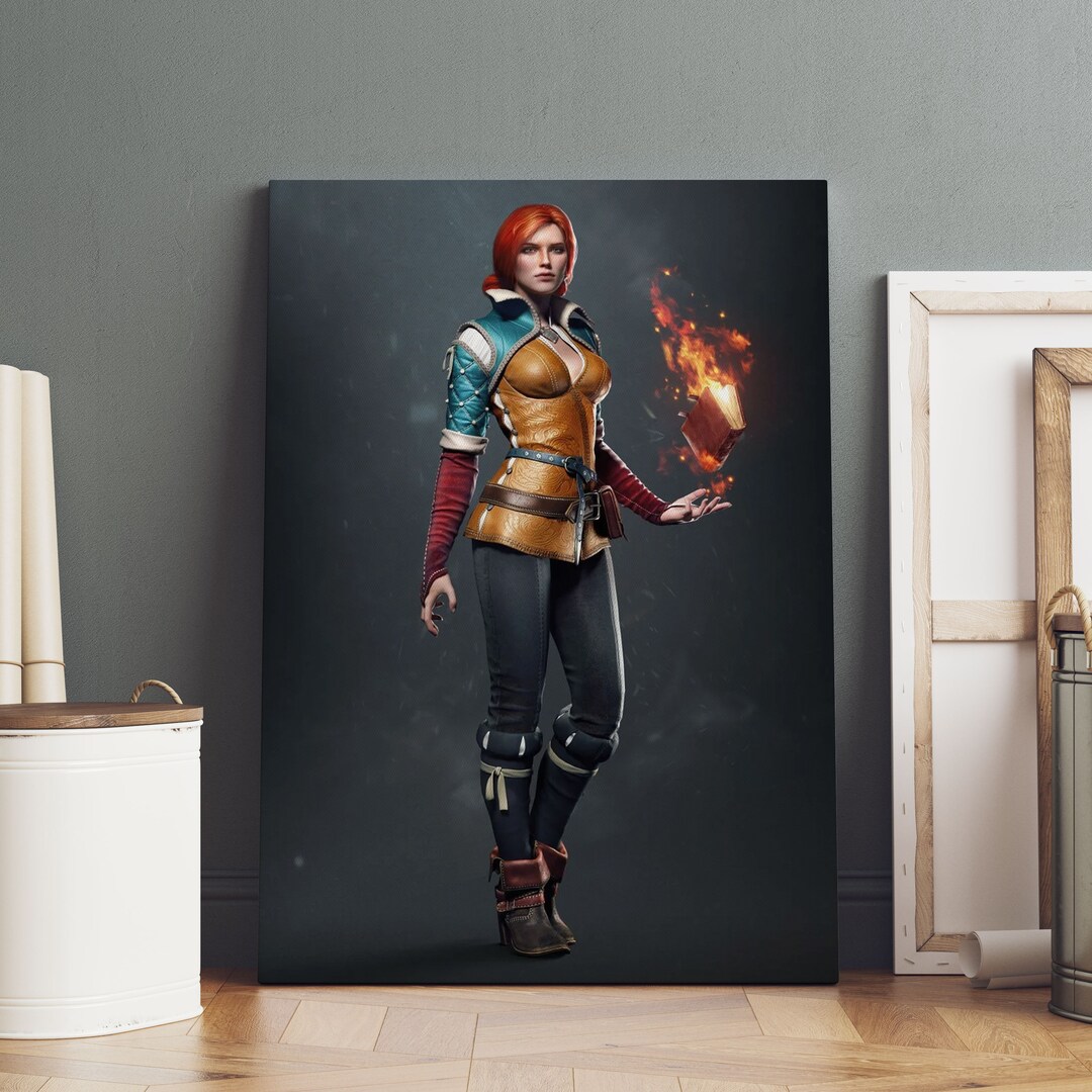The Witcher 3 Wild Hunt Poster, Triss Merigold Wall Art, Premium Canvas ...