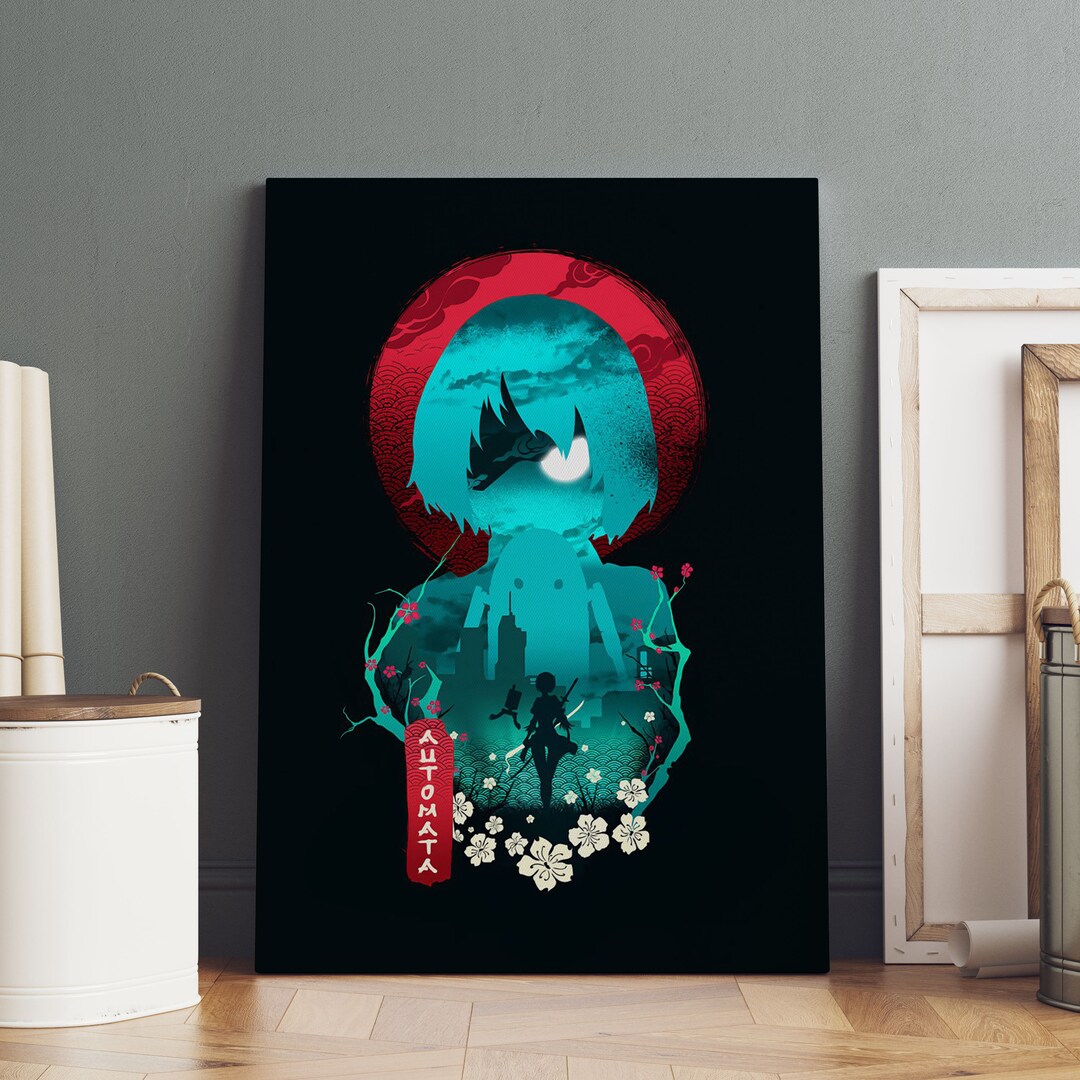 Nier Automata Poster, 2B Wall Art, Premium Canvas Print, Game Fan Gift ...