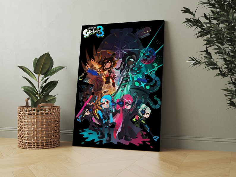 Splatoon Poster Inklings Wall Art Premium Canvas Print Game - Etsy