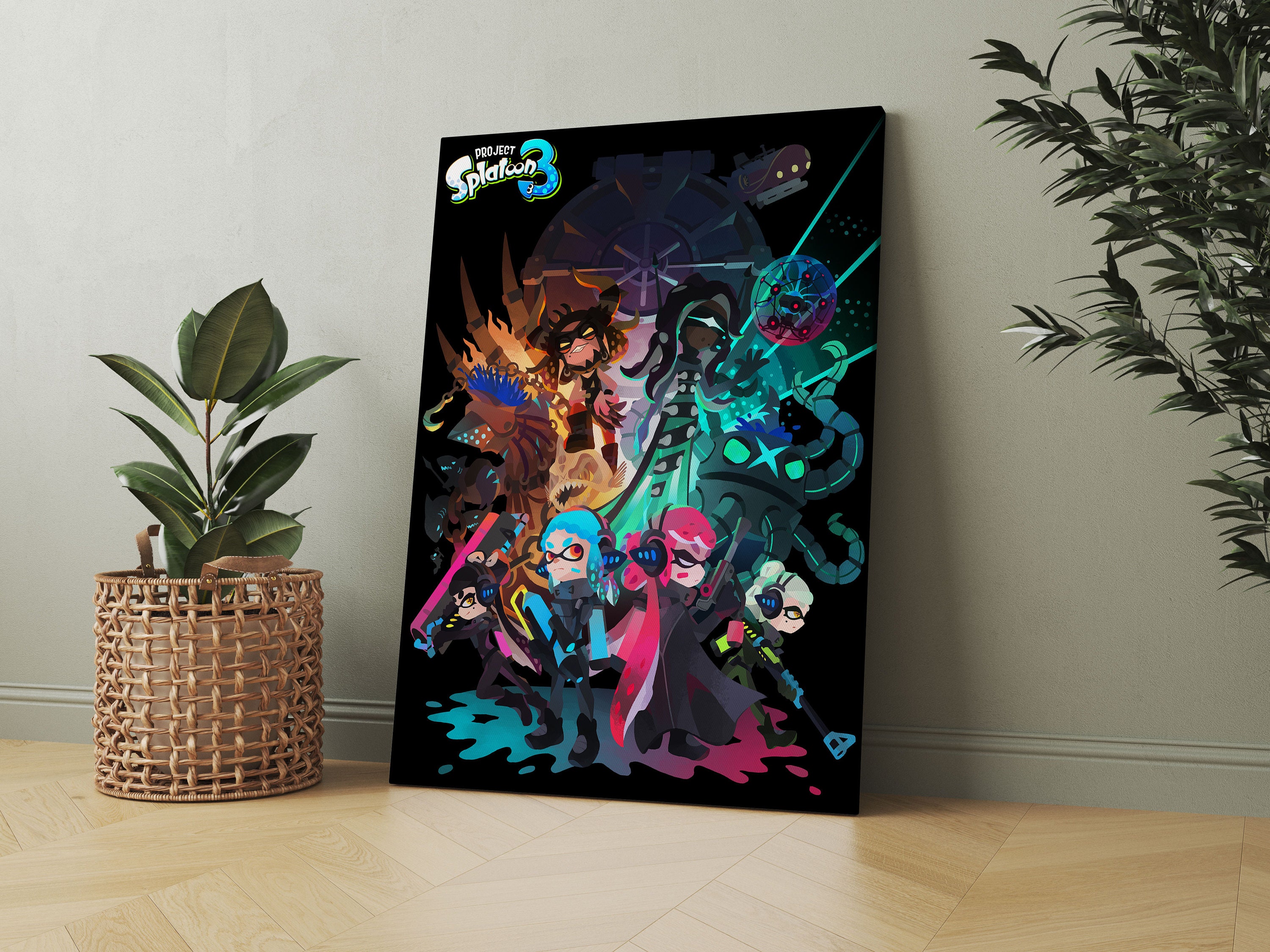 Splatoon Poster Inklings Wall Art Premium Canvas Print Game - Etsy