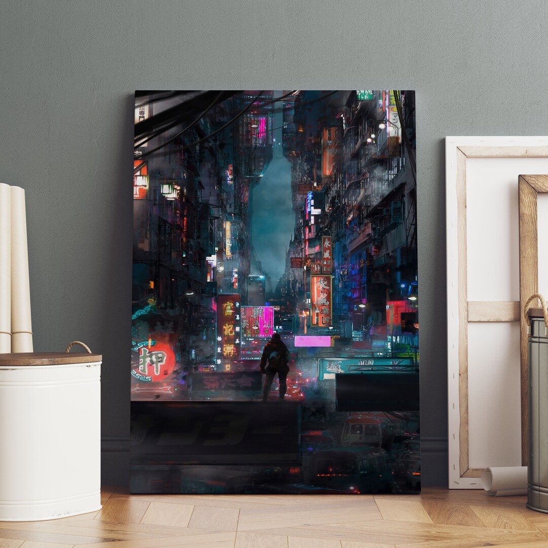Cyberpunk Futuristic City Poster, Neo Futuristic Wall Art, Premium ...