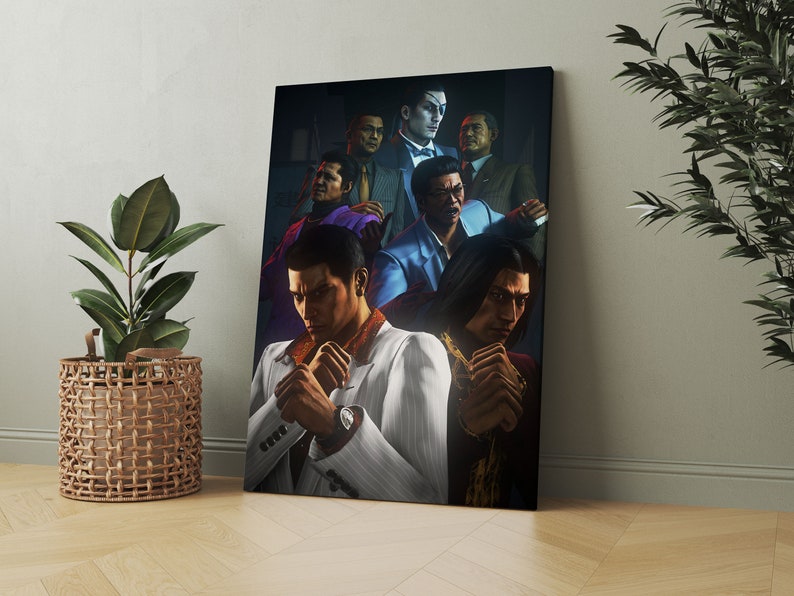 Yakuza Poster Kazuma Kiryu Wall Art Premium Canvas Print Etsy
